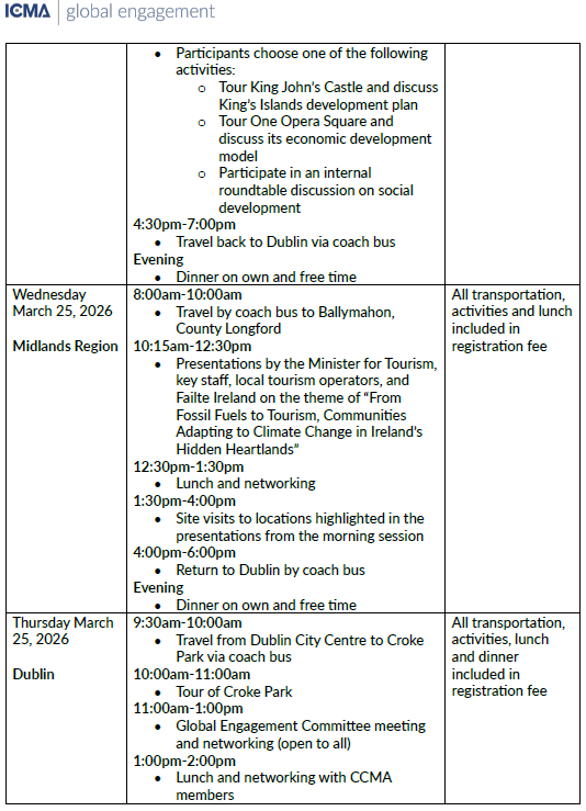 ICMA Global Exchange 2026 Draft Schedule | icma.org